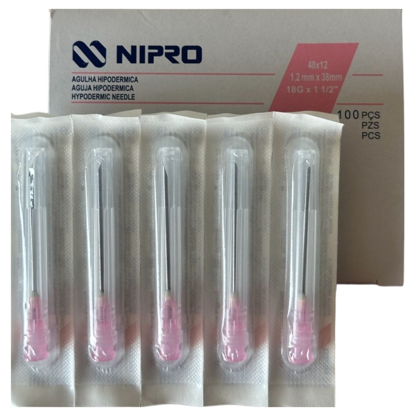 AGUJA HIPODÉRMICA 18G X 1-1/2" NIPRO CAJA 100 UNIDADES - FYG Suministros y Soluciones