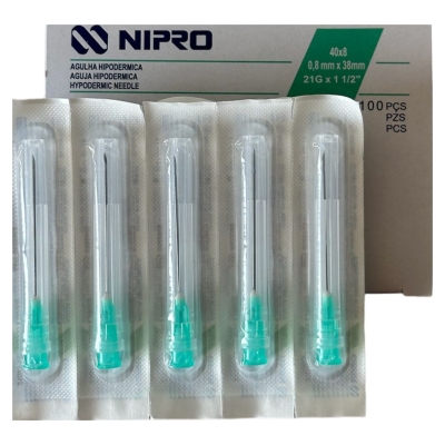 AGUJA HIPODÉRMICA 21G X 1-1/2" NIPRO CAJA 100 UNIDADES - FYG Suministros y Soluciones