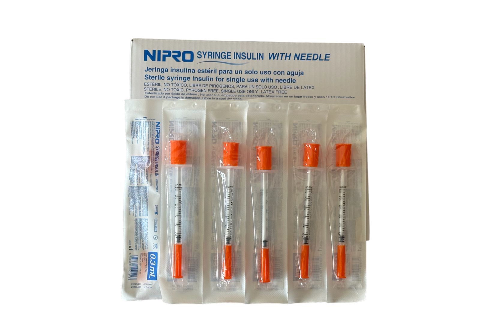 JERINGA DE INSULINA 0,3ML 31G X 8 MM NIPRO CAJA 100 UNIDADES - FYG Suministros y Soluciones