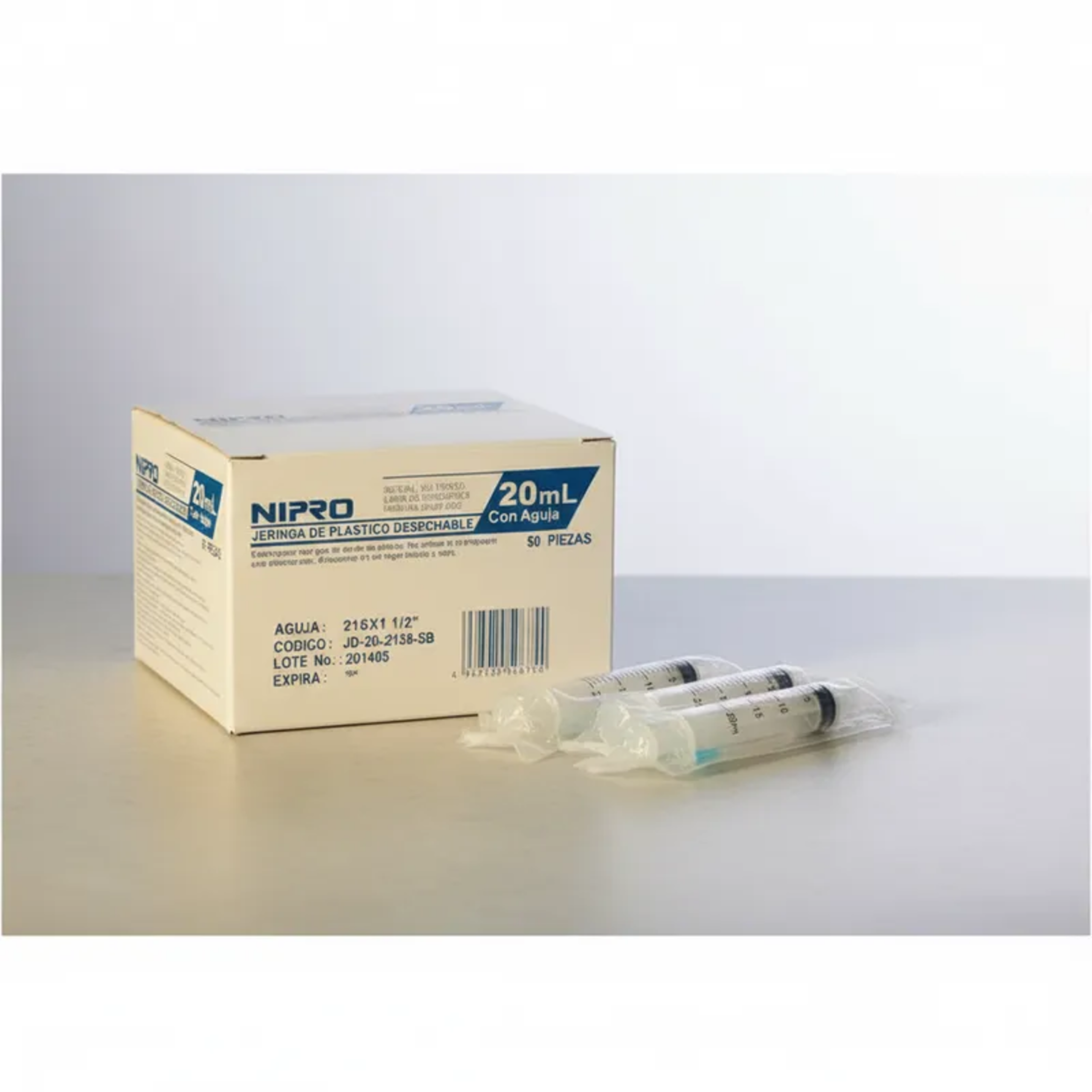 JERINGA 20 ML LUER LOCK 21G X 1 1/2 CAJA 100 UNIDADES NIPRO - FYG Suministros y Soluciones